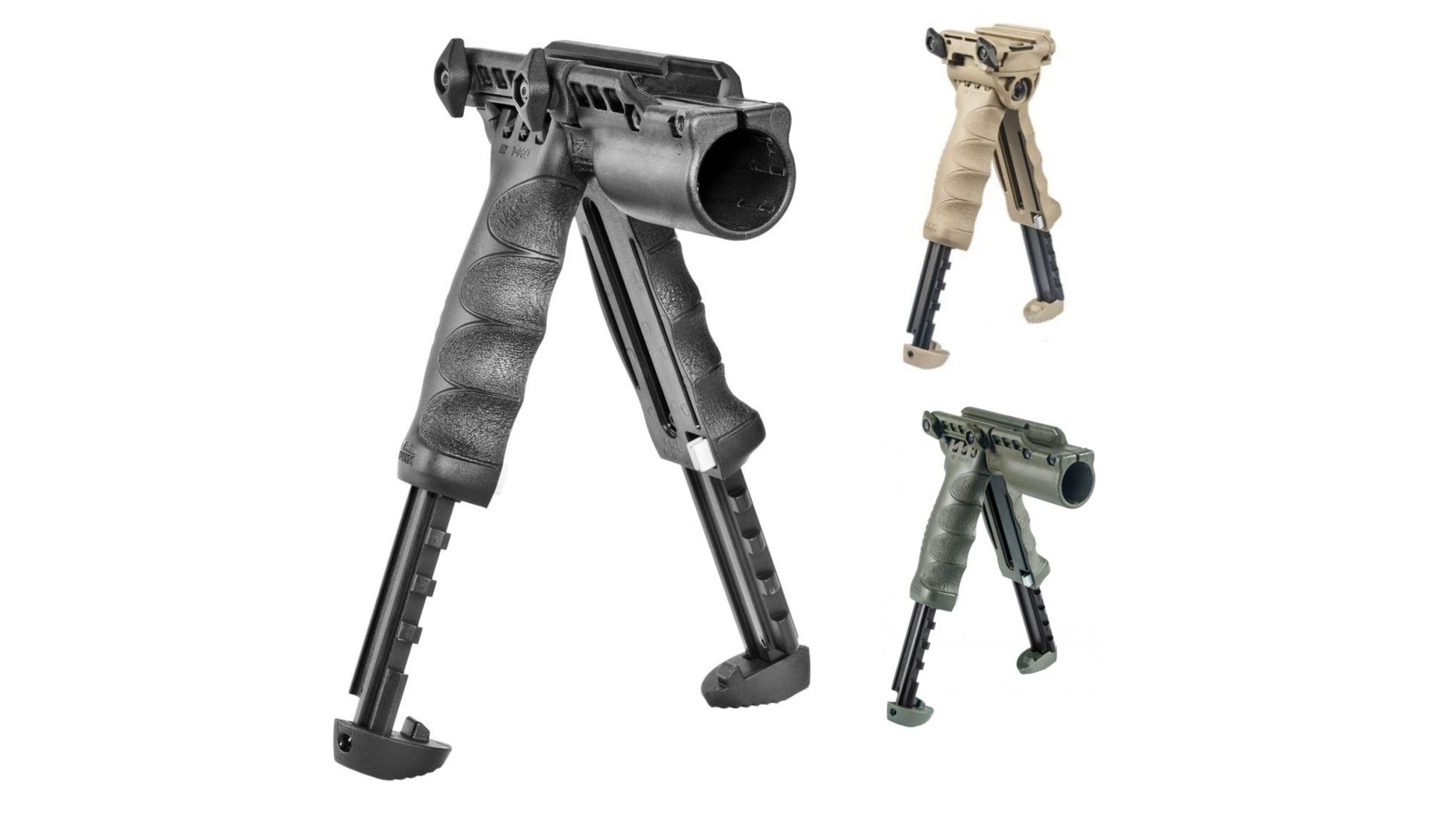 FAB Defense Gen-II Vertical Integrated Bipod Foregrip w/ 1in Flashlight ...