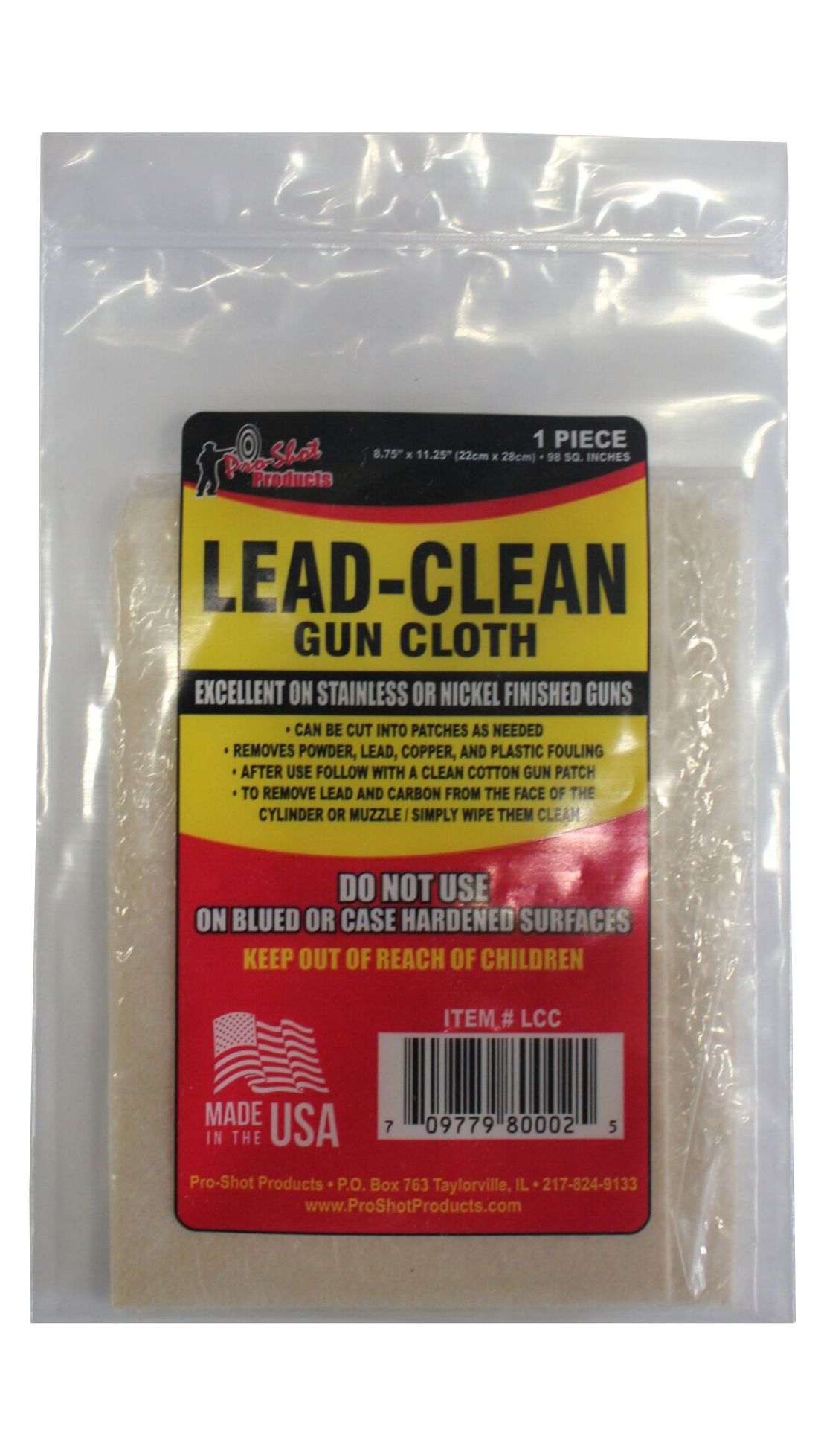 Pro-Shot Lead Clean Gun Cloth LCC