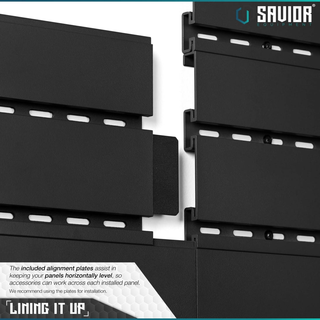 Savior Equipment Wall Rack System w/5 Panels WRS-PAN-HALF-BK